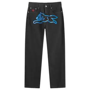 ICECREAM Running Dog Straight Leg Denim Jeans - Black