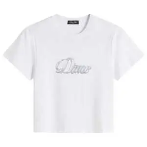 DIME Cursive Denim T-shirt - White
