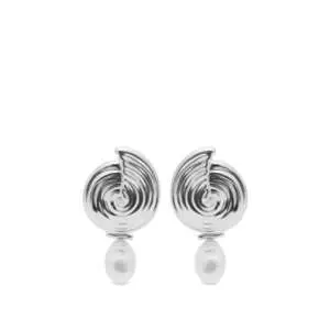 MISSOMA Spiral Interchangeable Pearl Drop Earrings - Silver