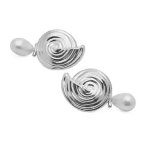 MISSOMA Spiral Interchangeable Pearl Drop Earrings