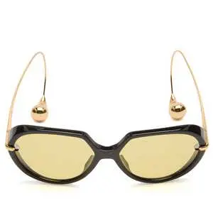 Bottega Veneta Bv1436s Drop Sunglasses - Black/gold/yellow