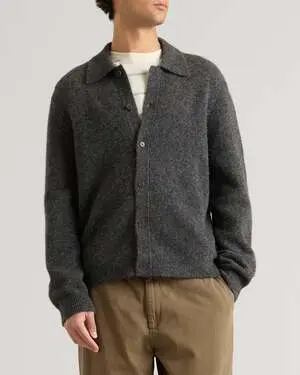 WAX LONDON Tristan Fluffy Wool Long Sleeve Polo