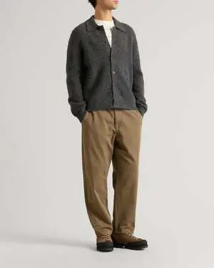 WAX LONDON Tristan Fluffy Wool Long Sleeve Polo