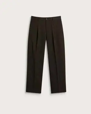 WAX LONDON Piper Wool Blend Two Tone Pleated Trousers - Brown