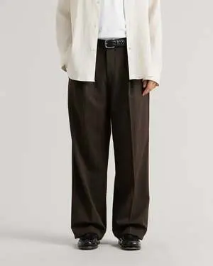 WAX LONDON Piper Wool Blend Two Tone Pleated Trousers