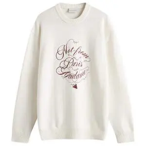 Drole De Monsieur Not From Paris Madame Caligraphy Crew Knit - Cream
