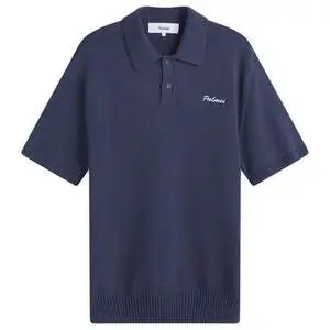 PALMES Cotton Knit Polo - Navy