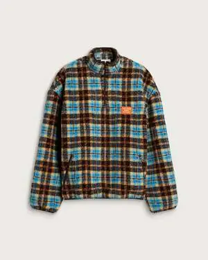 Drole De Monsieur Checked Sherpa Half Zipped Jacket | | Polyester/fleece | End Clothing - Multicolor