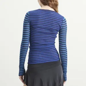 PEACHY DEN Elise Stripe Long Sleeve Top
