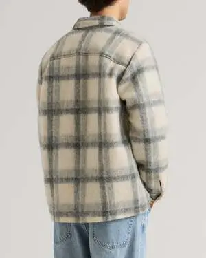 WAX LONDON Whiting Wool Blend Ash Check Overshirt