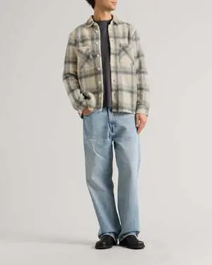 WAX LONDON Whiting Wool Blend Ash Check Overshirt