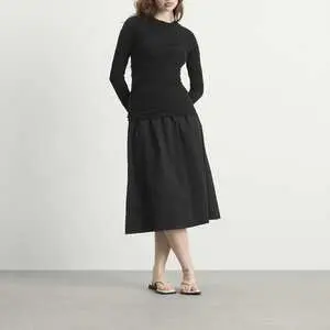 JIL SANDER Double Layer Twisted Long Sleeve Top