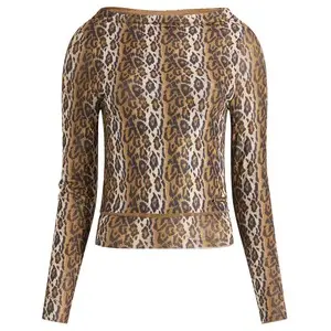 HOUSE OF SUNNY Leopard Multi Layered Long Sleeve Top | Polyester/elastane/mesh | End Clothing - Multicolor
