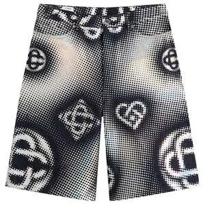 Casablanca Pearlescent Monogram Denim Shorts - Blue