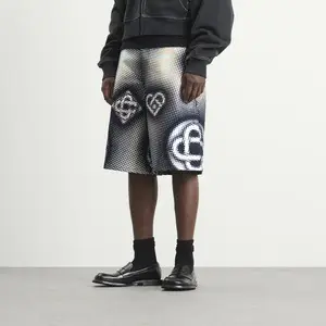Casablanca Pearlescent Monogram Denim Shorts