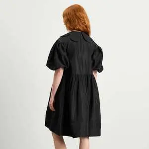 Simone Rocha Mini Puff Sleeve Petal Collar Smock Dress