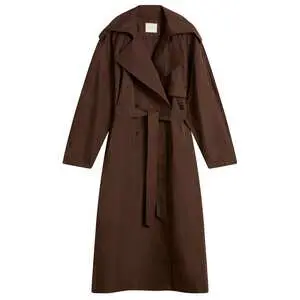ST. AGNI Paper Taffeta Relaxed Trench Jacket - Mocha