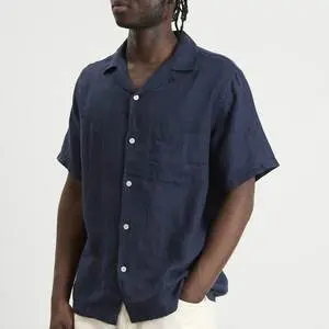 Portuguese Flannel Linen Camp Collar Vacation Shirt