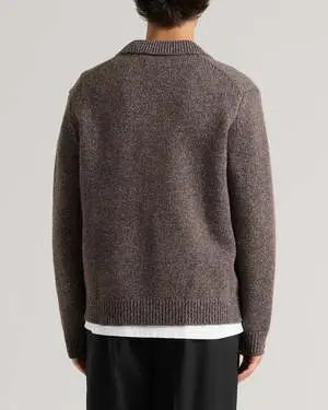 WAX LONDON Alpha Zip Space Dye Long Sleeve Polo
