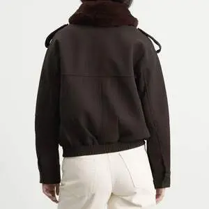 Good American Faux Leather Bomber Jacket