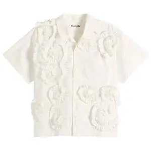 STORY MFG. Hand Applique Greetings Shirt - Ecru Fossil