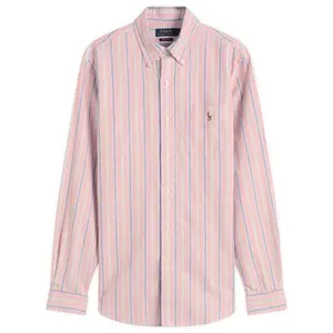 Polo Ralph Lauren Button Down Stripe Oxford Shirt - Orange Royal Multi