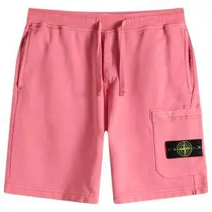 Stone Island Organic Cotton Fleece Shorts - Geranium