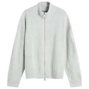 MKI MIYUKI ZOKU Mohair Blend Knit Track Jacket - Light Grey