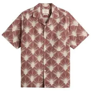 Portuguese Flannel Feathers Vacation Shirt - Deep Red