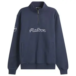 MALBON Collegiate Quarter-zip Sweatshirt - Navy