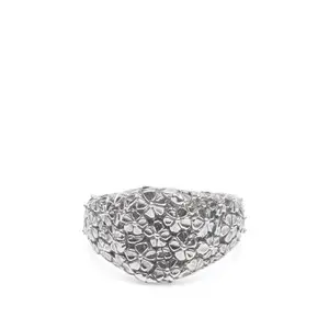 MAPLE Floral Oval Signet Ring - Silver