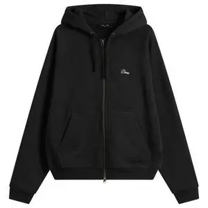 DIME Cursive Small Logo Zip Hoodie - Black