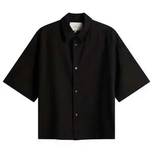 Studio Nicholson Sanko Cotton Linen Boxy Shirt - Black