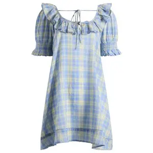 DAMSON MADDER Harlow Mini Night Dress - Blue