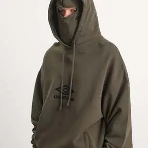 UMBRO BY SLAM JAM Og Logo Mask Hoodie - Dark Olive