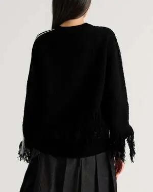 Y3 Knit Fringe Sweatshirt