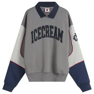 ICECREAM Collared Warm-up Sweatshirt - Grey