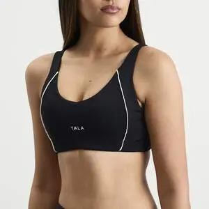 TALA Skinluxe Contrast Piping Sports Bra - Shadow Black