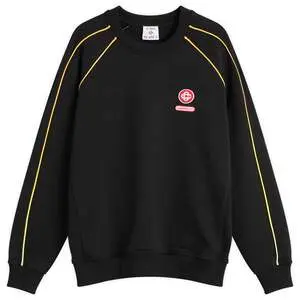 Casablanca Loopback Gradient Piping Raglan Sweatshirt - Black