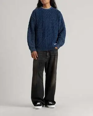 NEIGHBORHOOD Washed Block Patchwork Cable Sweater