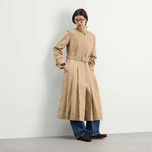 DAMSON MADDER Sofia Pleated Trench Coat Jacket