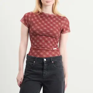 HOUSE OF SUNNY Retro Check Mesh Top | Polyester/elastane/mesh | End Clothing