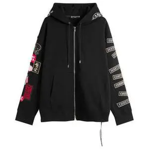 MASTERMIND WORLD Multi Patched Zip-up Hoodie - Black