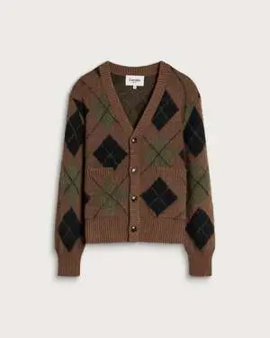 CORRIDOR Argyle Cardigan - Brown