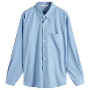 Auralee Washed Finx Twill Big Shirt - Blue