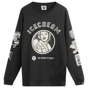 ICECREAM Multi Graphic Longsleeve T-shirt - Black