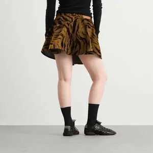 GANNI Printed Flock Denim Mini Skirt