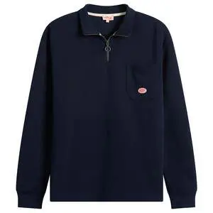 Armor Lux Half Zip Pocket Sweatshirt - Navy