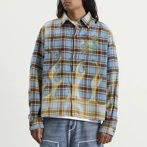 Amiri Ma Quad Flames Flannel Shirt