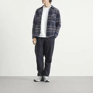 WAX LONDON Whiting Check Wool Blend Overshirt